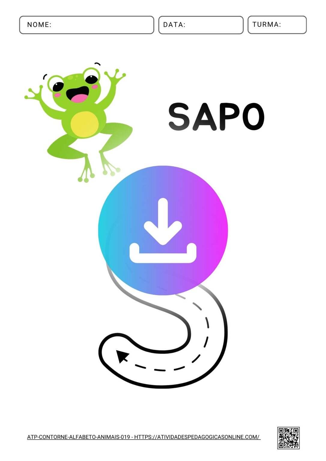 Atividade Pedagógica para Educação Infantil: Contornando a Letra "S" do ...