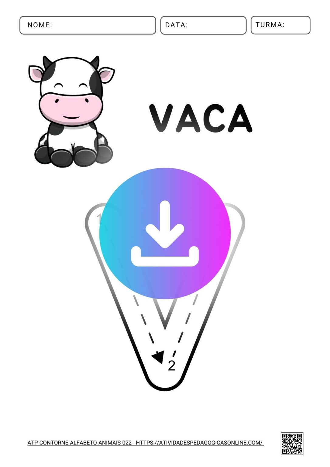 Atividade Pedagógica para Educação Infantil: Contornando a Letra "V" do ...