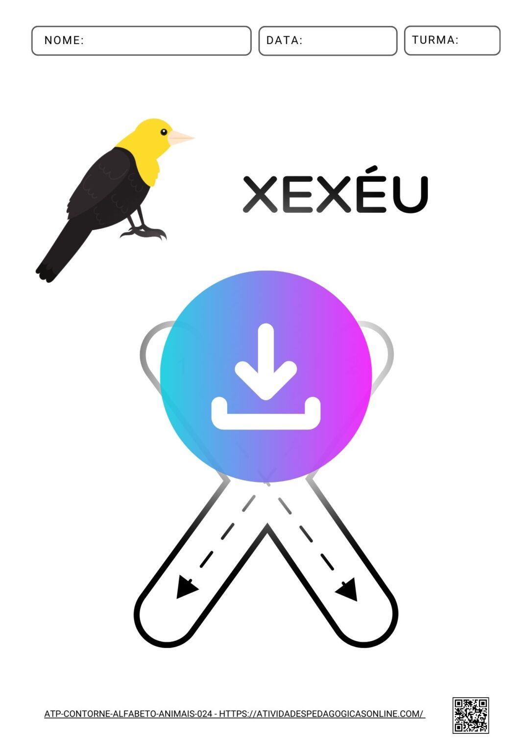 Atividade Pedagógica para Educação Infantil: Contornando a Letra "X" do ...