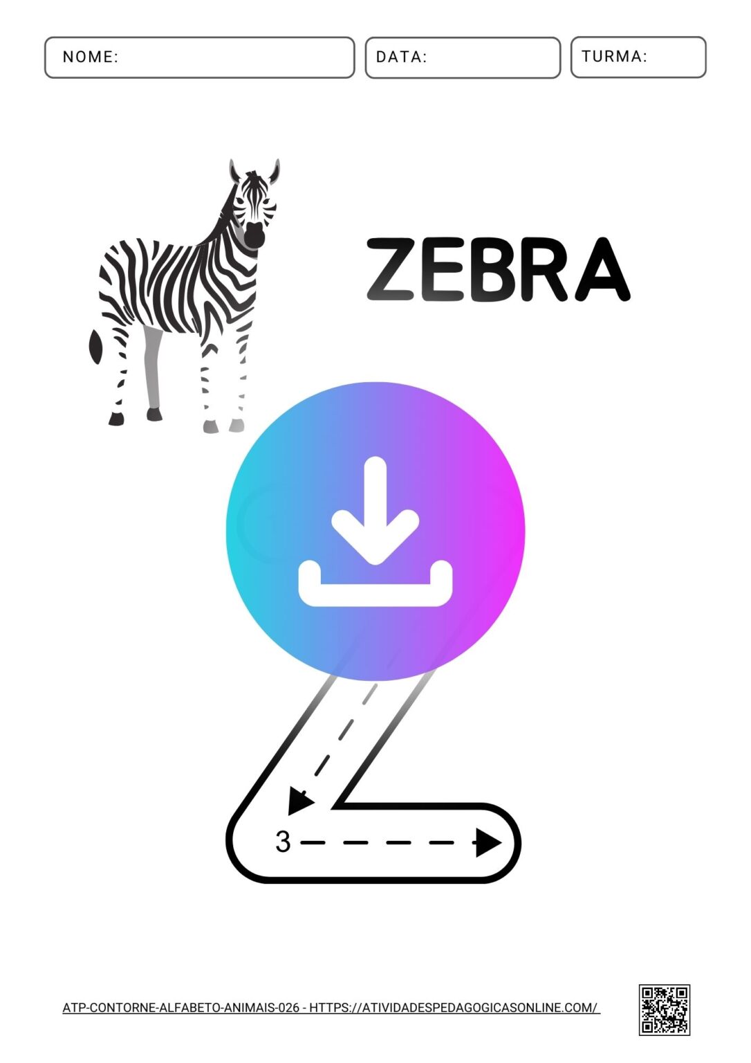 Atividade Pedagógica para Educação Infantil: Contornando a Letra "Z" do ...