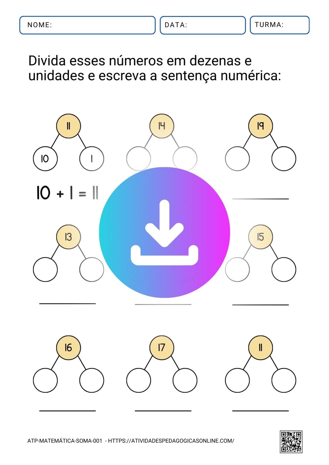 Atividade Pedagógica de Matemática para Educação Infantil: Aprendendo a ...